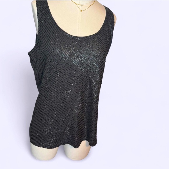 J. Crew | Tops | J Crew Charcoal Grey Sequin Tank Top Diagonal Sequin ...